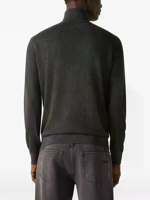 Zegna Dark Mélange Cashseta Turtleneck Sweater