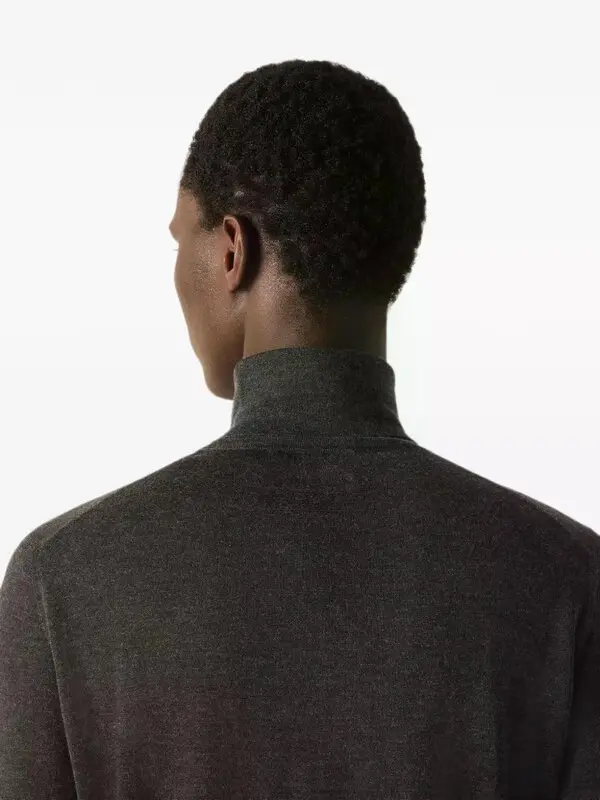 Zegna Dark Mélange Cashseta Turtleneck Sweater