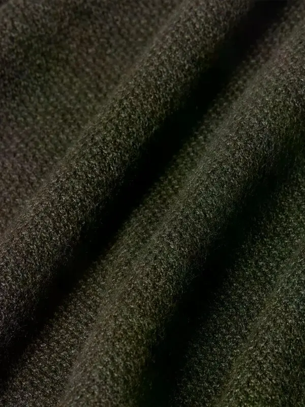Zegna Dark Olive And Dark Grey Cashseta Full Zip Cardigan