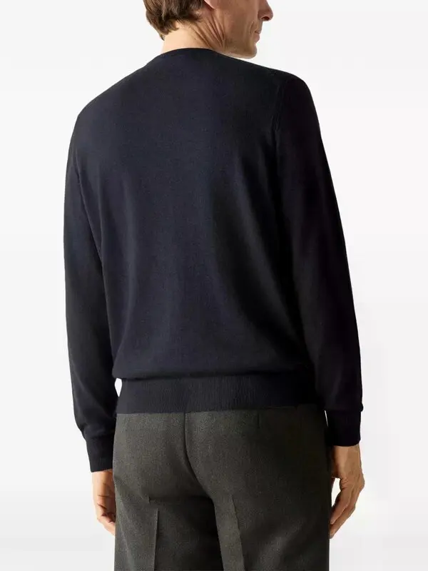 Zegna Navy Oasi Cashmere Crewneck Sweater