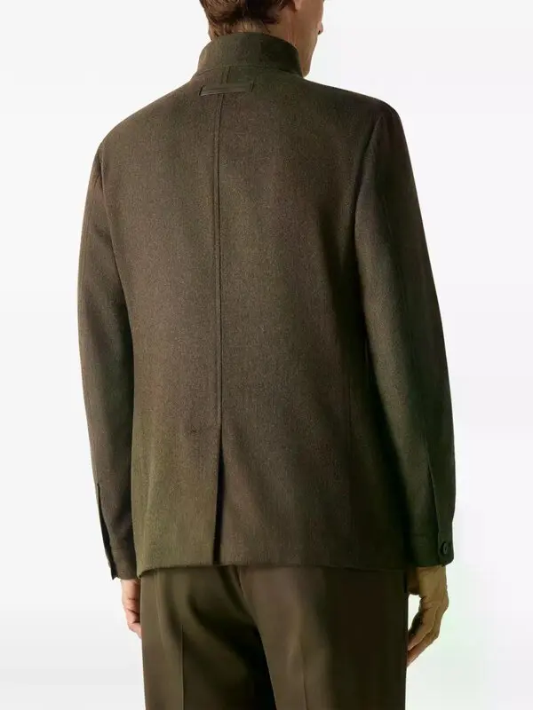 Zegna Dark Olive Green Multimélange Oasi Cashmere Ii Conte Jacket