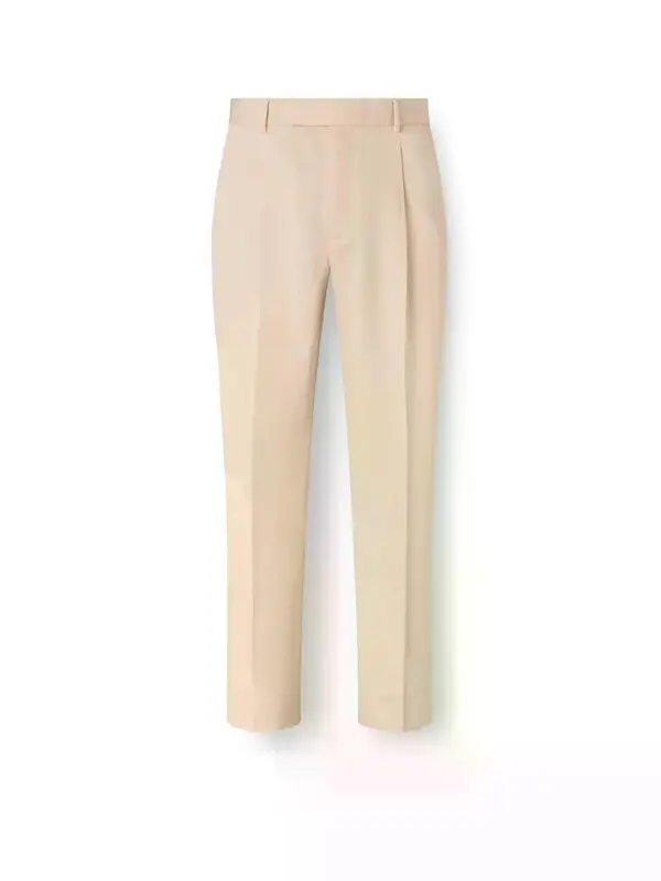 Zegna Cream White Cotton And Wool Pants - Neutrals