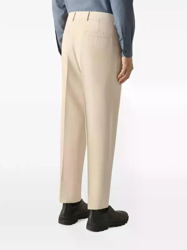 Zegna Cream White Cotton And Wool Pants