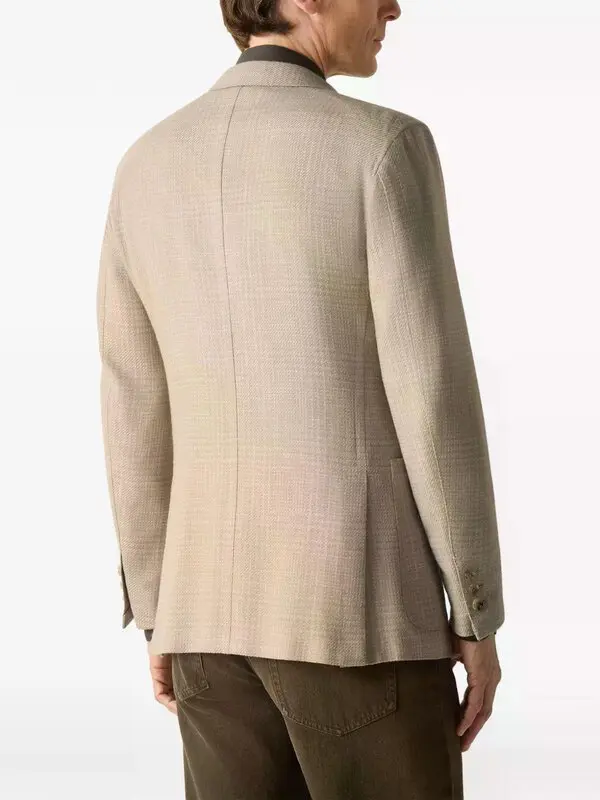 Zegna Light Beige Cashmere Silk And Linen Jacket