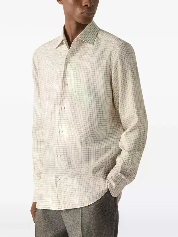 Zegna Check-pattern Silk Shirt