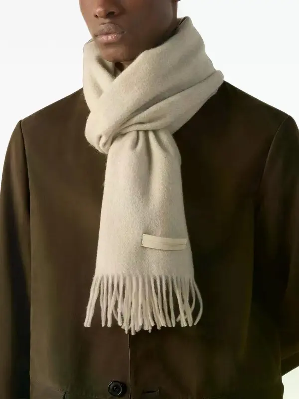 Zegna Cream White Oasi Cashmere Scarf
