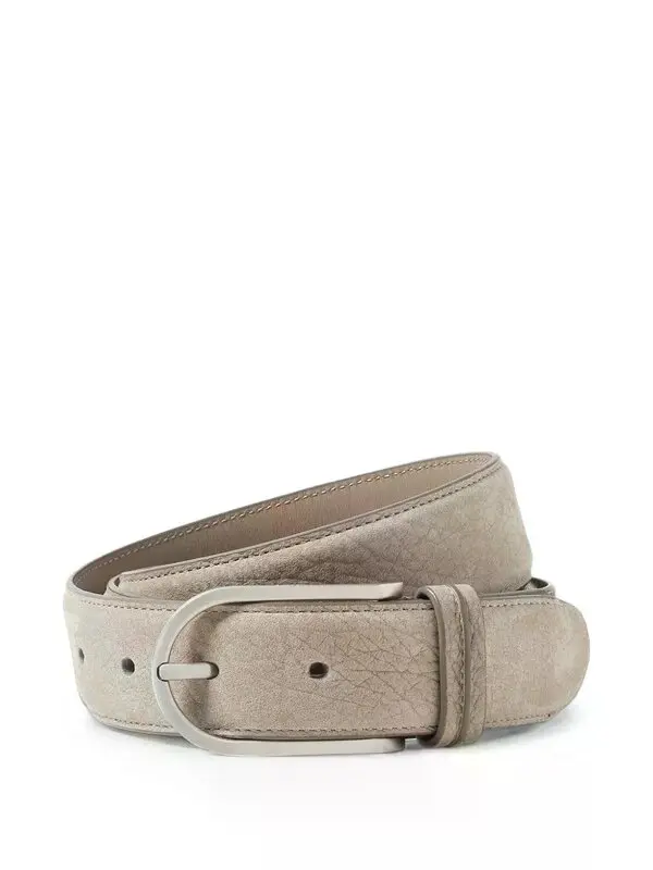 Zegna Nubuck Leather Belt - Neutrals