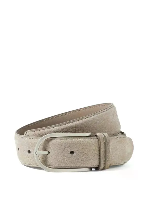 Zegna Nubuck Leather Belt - Neutrals