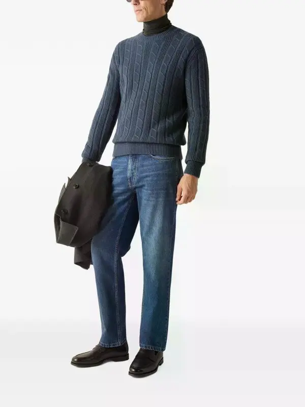 Zegna Light Mélange Oasi Cashmere Crewneck Sweater