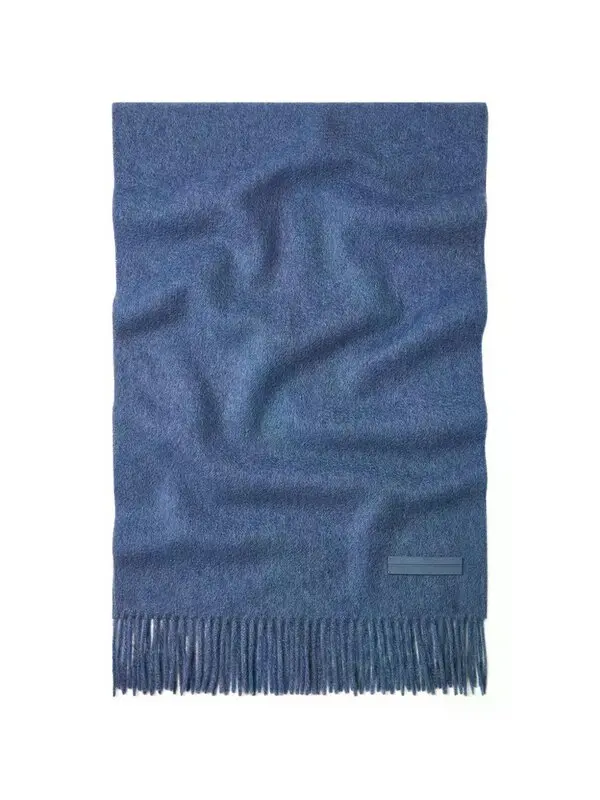 Zegna Oasi Cashmere Fringed Scarf - Blue