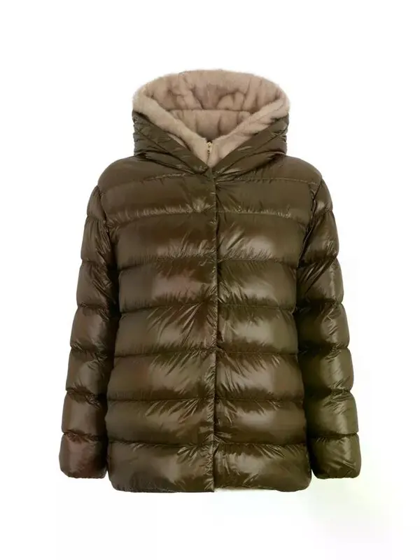 Herno Quilted Hooded Jacket - Brown