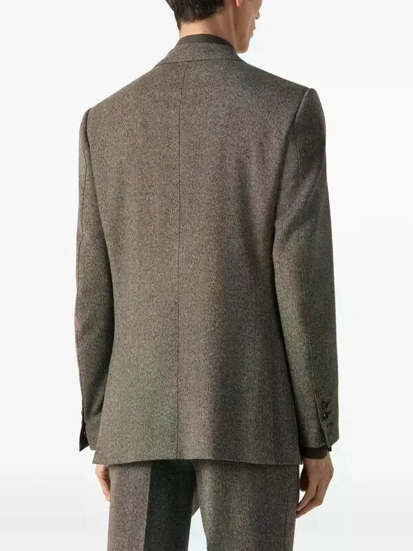 Zegna Light Beige And Dark Wool And Cashmere Jacket
