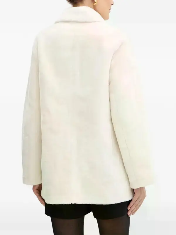 MORGAN Button-fastening Faux-fur Coat