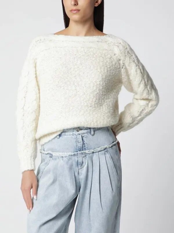 Isabel Marant Étoile Drop-shoulder Virgin Wool Crewneck Sweater - Beige