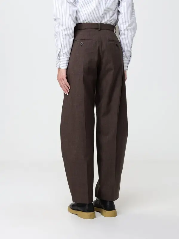 Sacai High-waisted Wide-leg Tailored Wool-blend Trousers - Brown