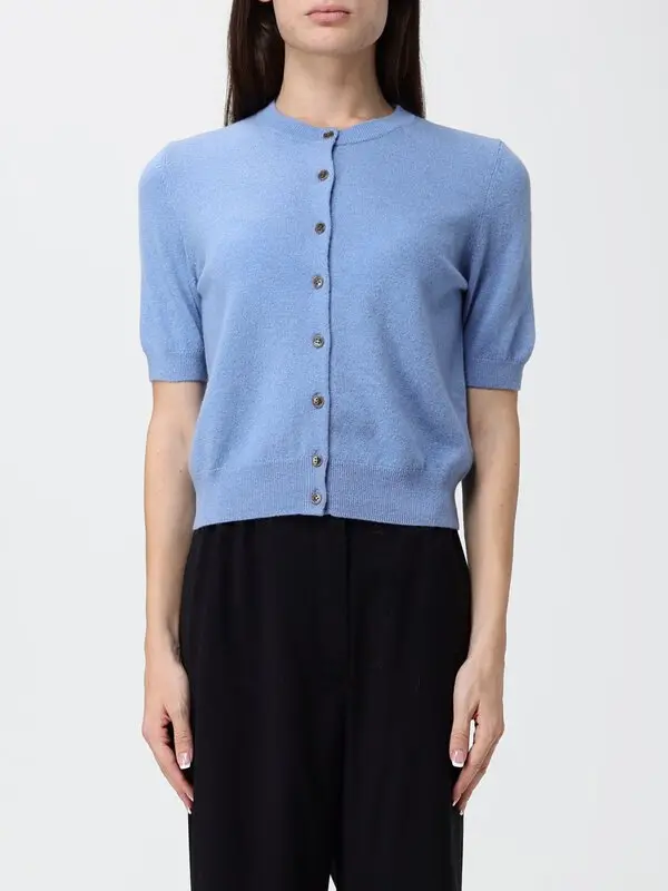 LISA YANG Short-sleeved 100% Cashmere Crewneck Cardigan