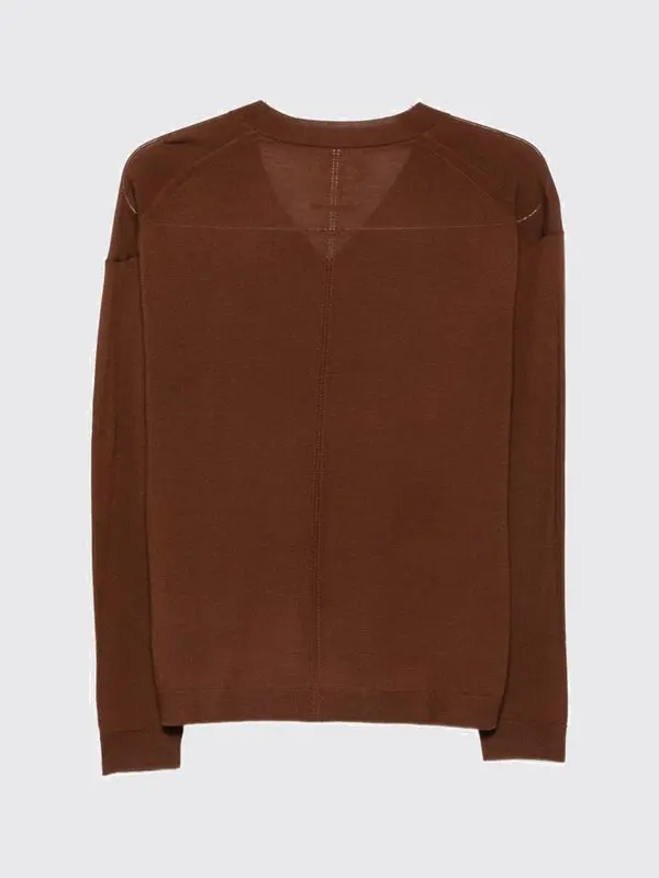 SEMICOUTURE Pure Virgin Wool V-neck Sweater With Dropped Shoulders
