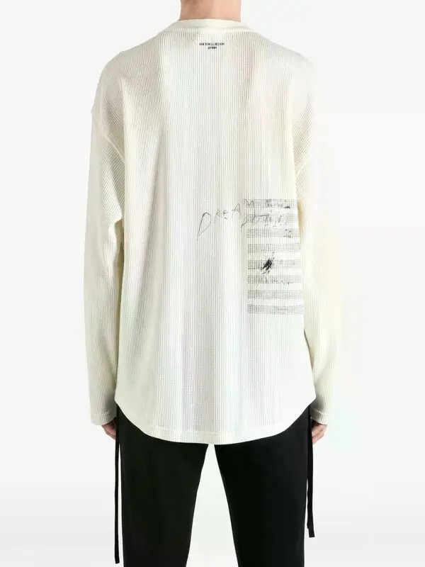 ANN DEMEULEMEESTER Emil Graphic-print Waffle-knit T-shirt
