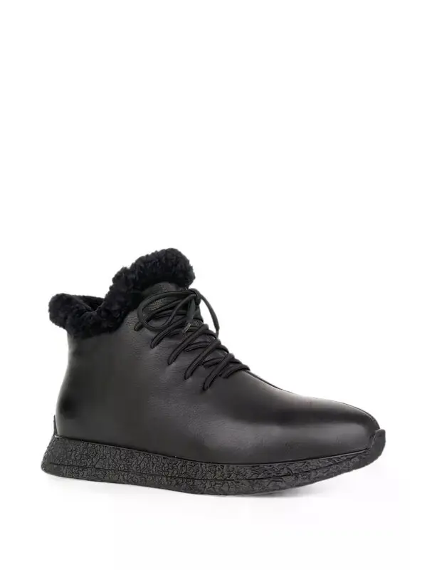 LINDA BAUMANN Shearling-trim Lace-up Sneakers