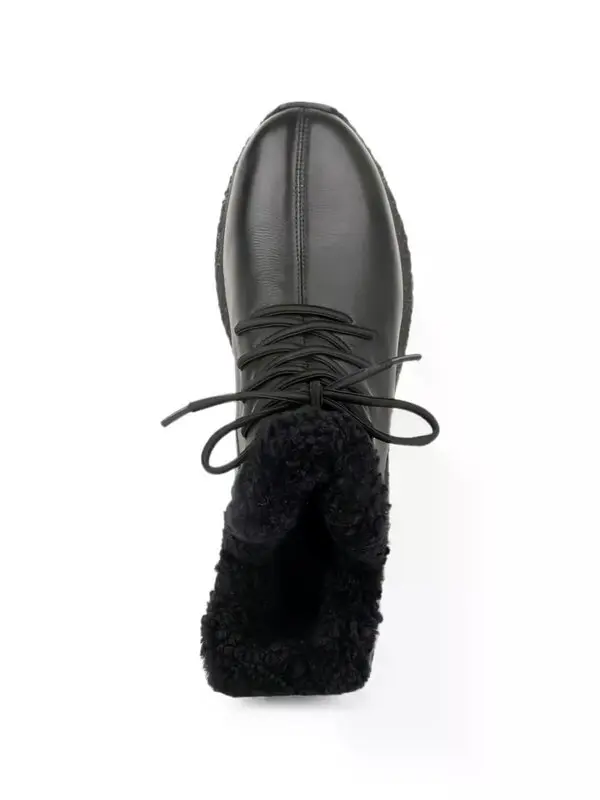 LINDA BAUMANN Shearling-trim Lace-up Sneakers