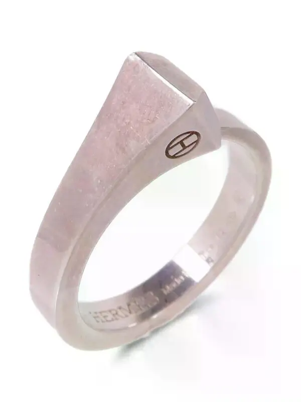 Hermès Clou De Forge Engraved-logo Ring - Silver