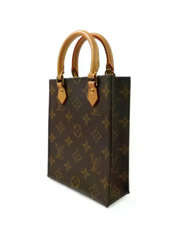 LOUIS VUITTON Petit Sac Plat Monogram Canvas Tote Bag
