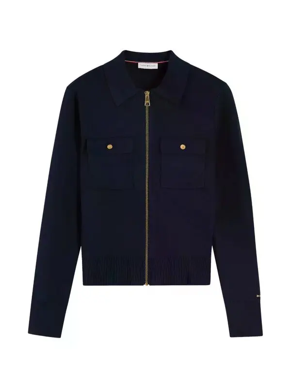 Tommy Hilfiger Zip-up Pocket-detail Cardigan - Blue