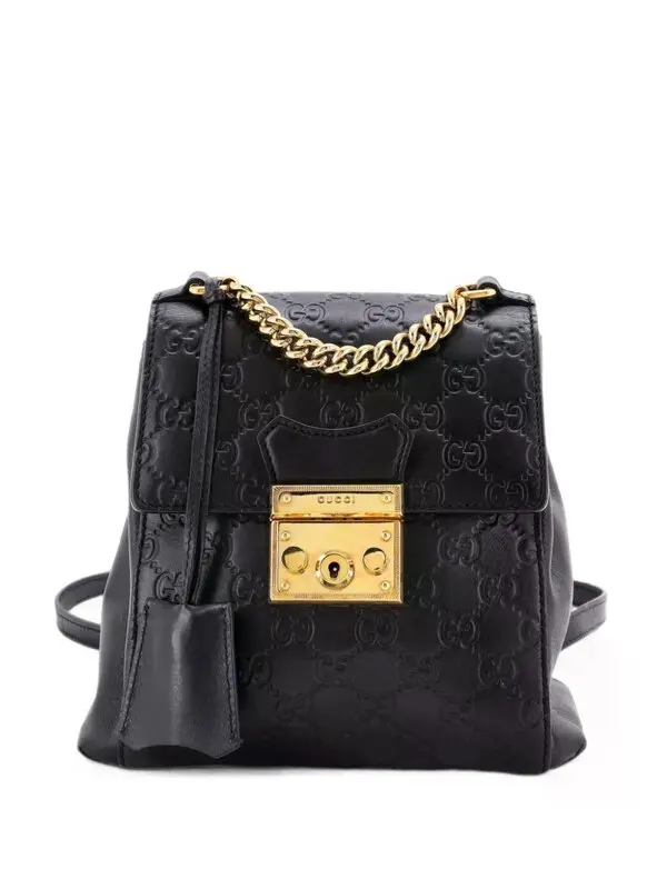 Gucci Padlock Guccissima Leather Mini Backpack - Black