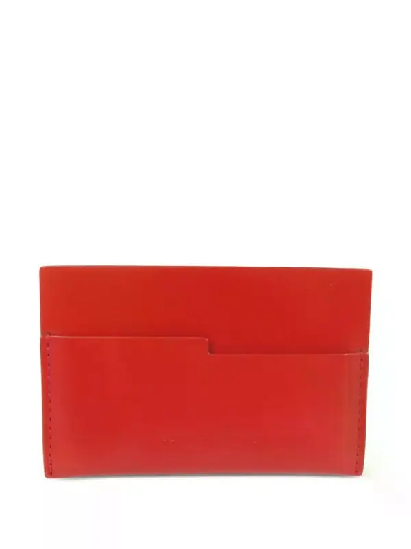 Bottega Veneta Logo-debossed Leather Card Case - Red