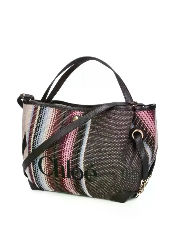 Chloé Small Clover Striped Tote Bag
