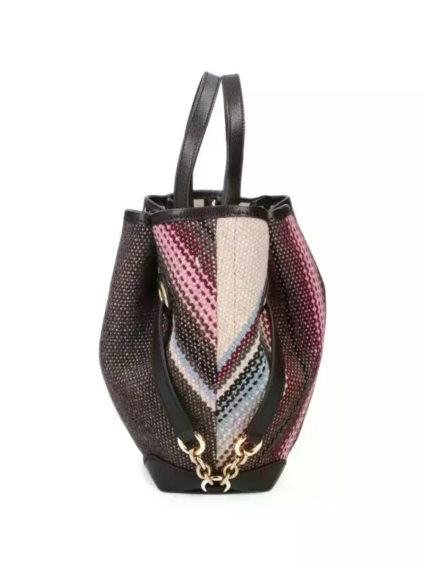 Chloé Small Clover Striped Tote Bag