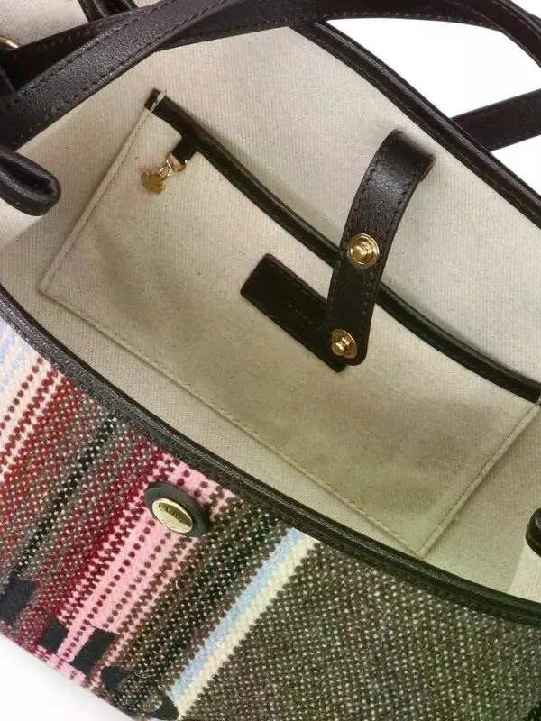 Chloé Small Clover Striped Tote Bag