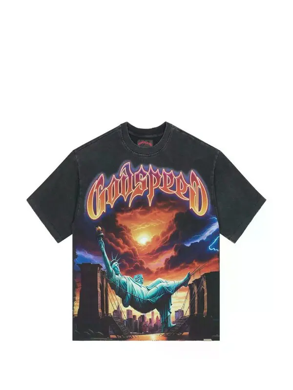 GODSPEED Burnt Bridges Graphic-print T-shirt - Black