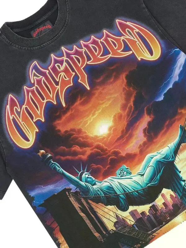 GODSPEED Burnt Bridges Graphic-print T-shirt