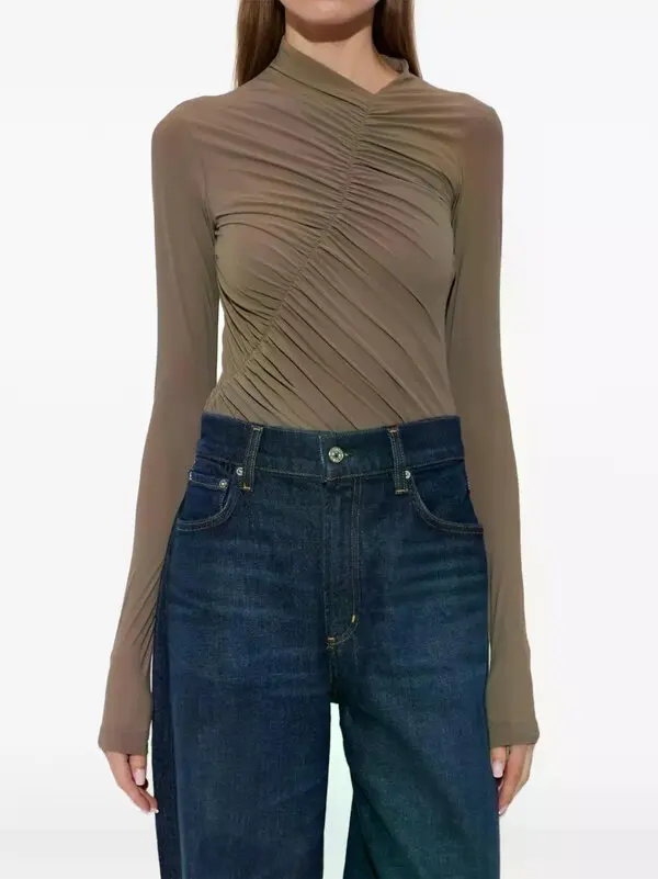 AGOLDE Lupin Ruched Bodysuit - Neutrals