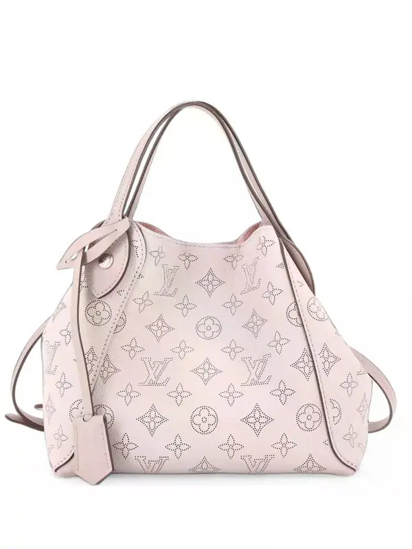 LOUIS VUITTON Hina Handbag Mahina Leather Pm Shoulder Bag - Grey