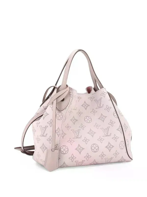LOUIS VUITTON Hina Handbag Mahina Leather Pm Shoulder Bag - Grey