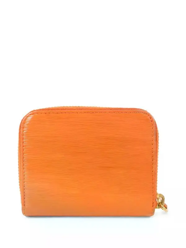 Prada Logo-plaque Zip-around Card Case - Orange