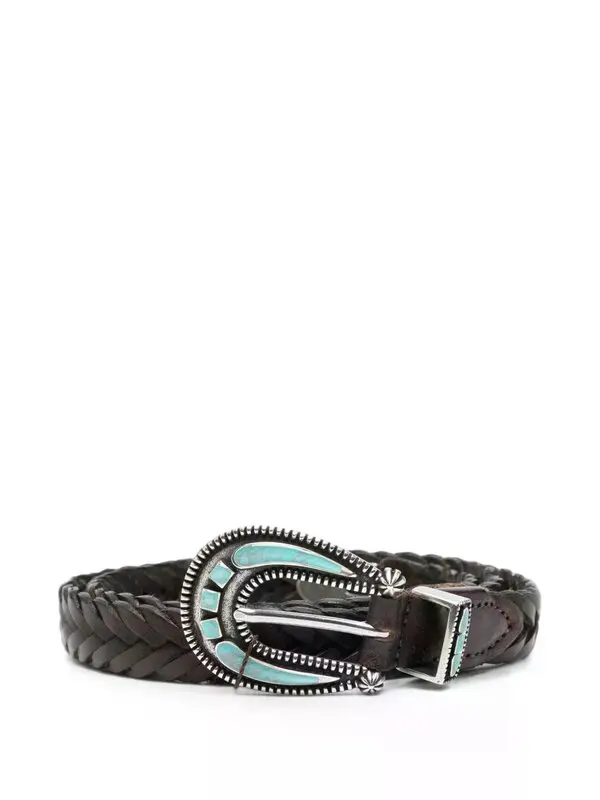 ALBERTO LUTI Braided Leather Belt