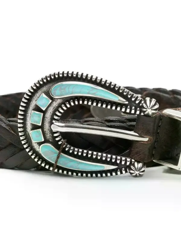 ALBERTO LUTI Braided Leather Belt
