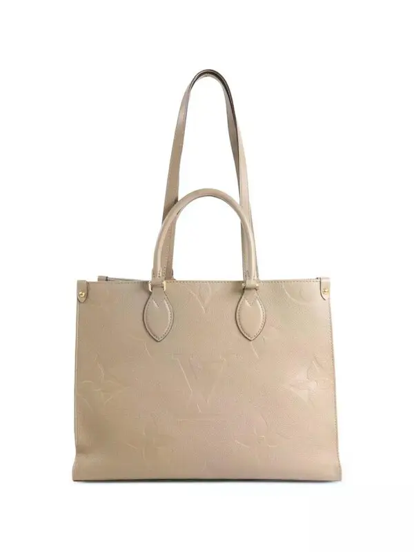 LOUIS VUITTON Mm On The Go Monogram Empreinte Shoulder Bag - Neutrals