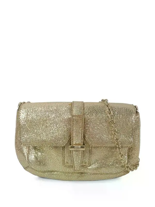 Saint Laurent Shearling Flap Shoulder Bag - Gold