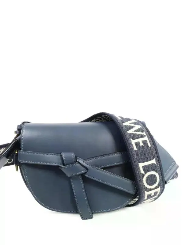 Loewe Mini Gate Leather Shoulder Bag - Blue