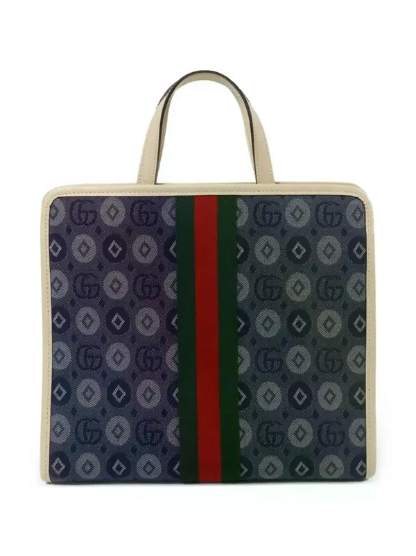 Gucci Web Stripe Gg Supreme Tote Bag