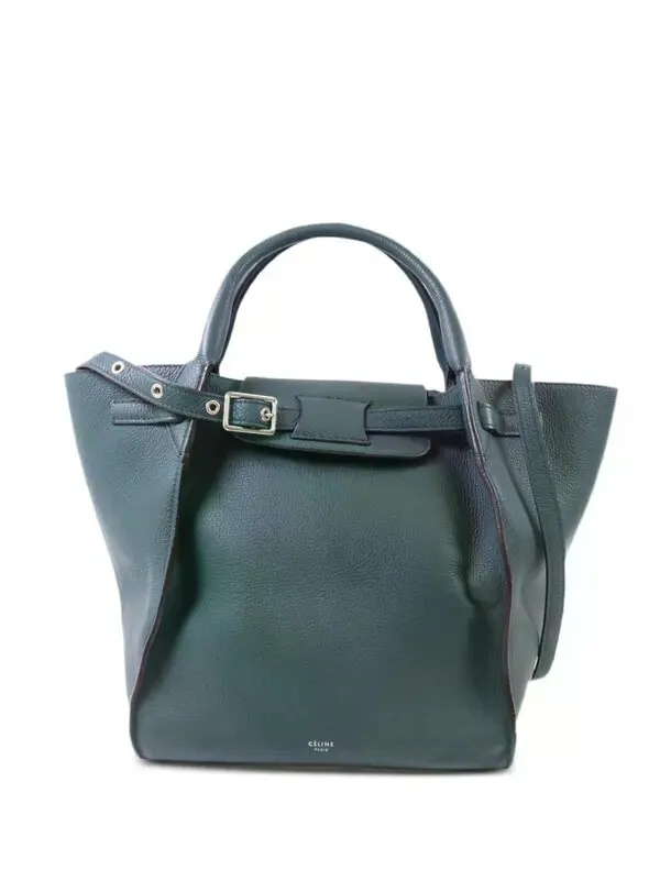 Celine Small Big Bag Leather Tote Bag - Green