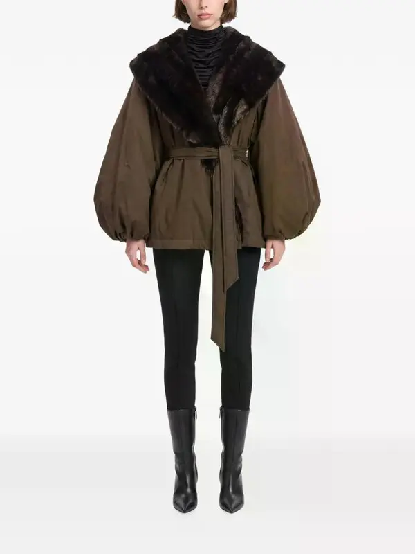 Magda Butrym Faux-fur Collar Belted Jacket