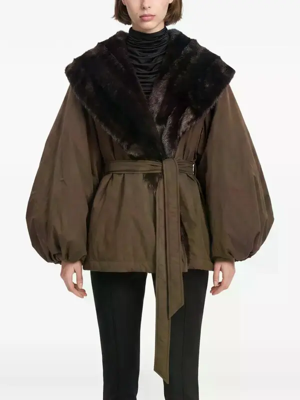 Magda Butrym Faux-fur Collar Belted Jacket