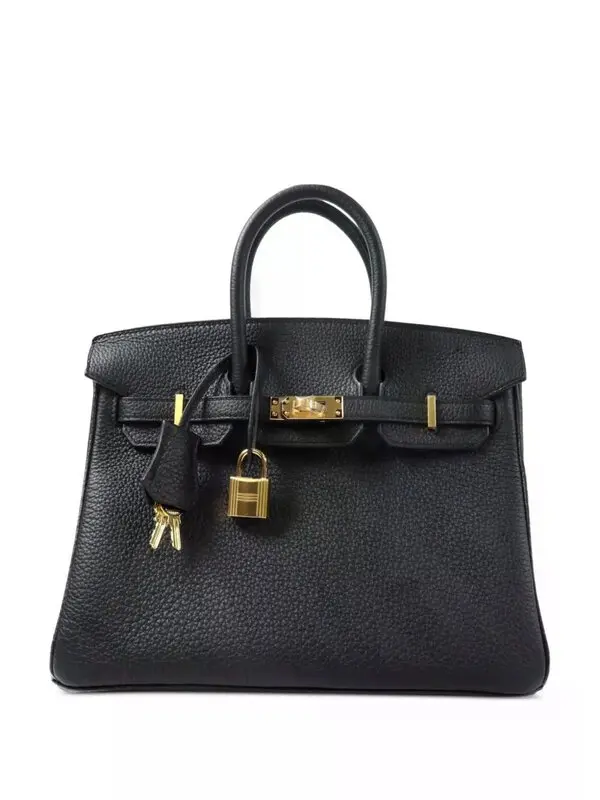 Hermès 25 Birkin Leather Tote Bag - Black