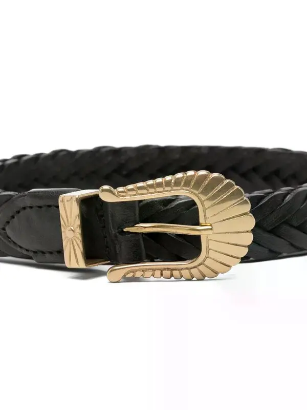 ALBERTO LUTI Braided Leather Belt - Black