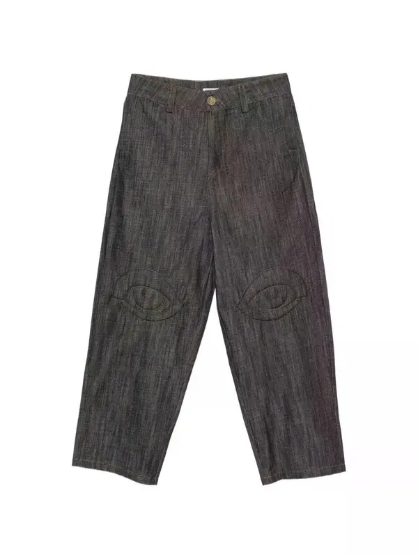 HOUSE OF ERRORS Eye-patchwork Wide-leg Jeans